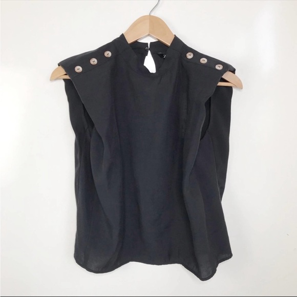 Zara | Tops | Zara Blogger Fav Shoulder Padded Soft Top Black S | Poshmark
